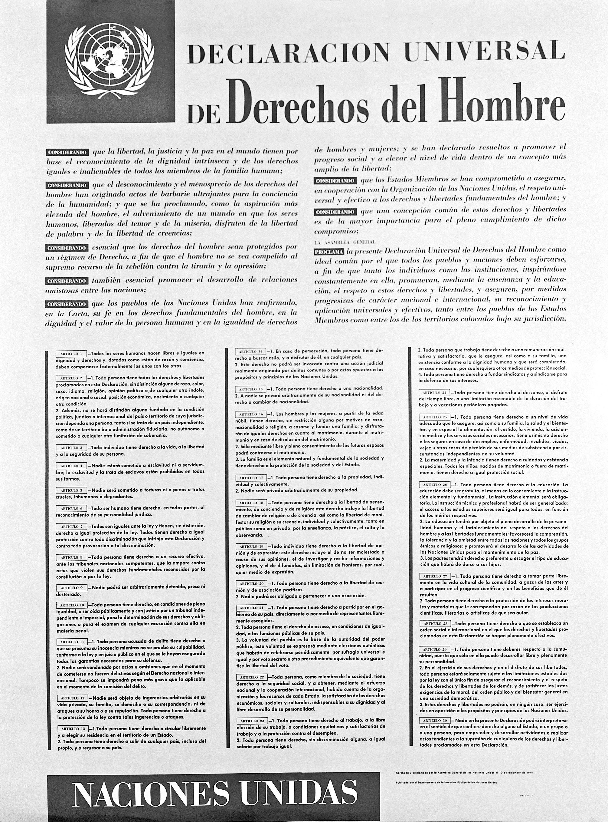 70 Años De La Declaración Universal De Derechos Humanos